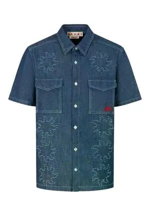 Marni Pockets Sun-detail Shirt - Blue