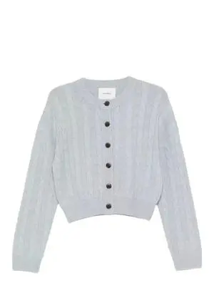 LISA YANG Cassie Cable-knit Buttoned Cardigan - Blue