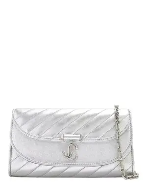 JIMMY CHOO Quilted Curve Clutch - Silver