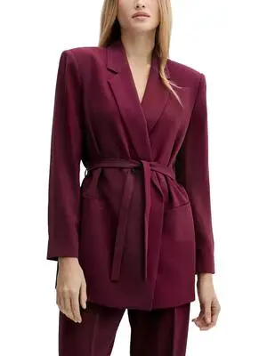 Armani Exchange Belted Wrap Top - Red