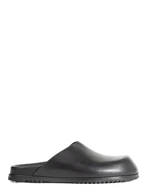 Rick Owens Leather Flat Mules - Black