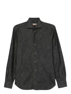 BARBA NAPOLI Chambray Shirt - Black