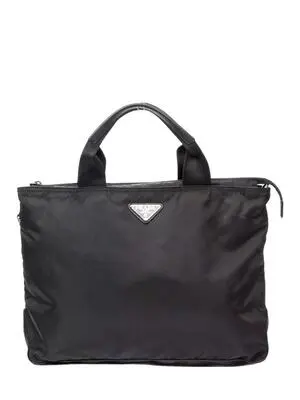Prada Triangle-logo Tote Bag - Black
