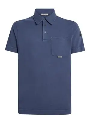 Moncler Cotton Polo Shirt - Blue