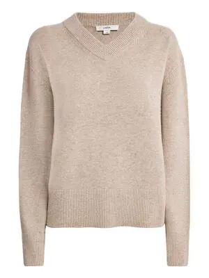 Vince Wool-blend V-neck Sweater - Beige