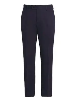 Brioni Cotton-blend Pienza Straight Trousers - Blue