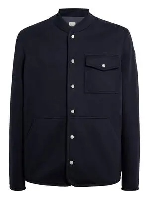 Moncler Cotton-blend Jersey Bandelier Jacket - Blue