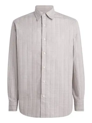 Brioni Cotton Check Shirt - Nude
