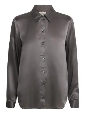L'Agence Silk Tyler Blouse - Grey