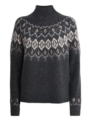 Vince Cashmere Fair Isle Motif Sweater - Grey