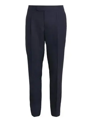 Brioni Wool Pleated Melbourne Trousers - Blue