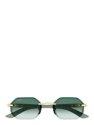 CARTIER Ct0439s Décor C Allongé De Sunglasses - Green