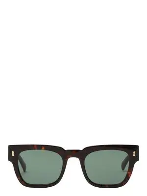 GAST Rectangular Acetate Frame With Metal Details - Brown