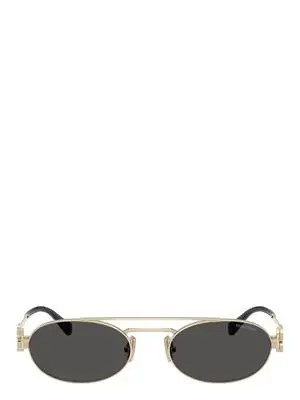 Miu Miu Logo Line Sunglasses - Gold