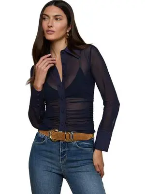 L'Agence Isola Mesh Blouse - Midnight