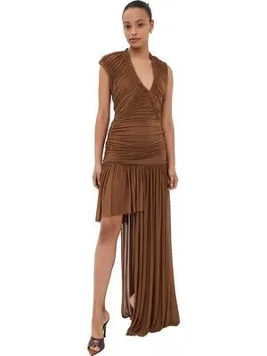 Christopher Esber Theron Drape Dress - Russet