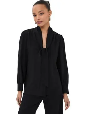 NILI LOTAN Colt Silk Blouse - Black