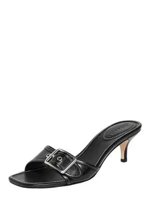 COACH Margot Jacquard Buckle Sandals - Black