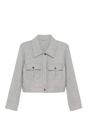 N.peal Cashmere Cropped Jacket - Grey