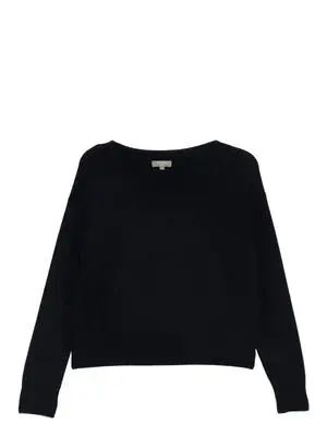 N.peal Boat Neck Crop Knitwear - Black
