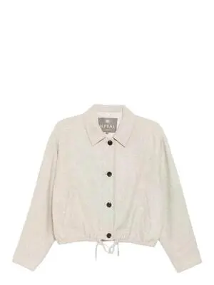 N.peal Button Drawstring Jacket - Neutrals