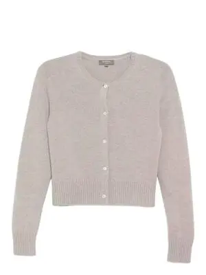 N.peal Chunky Knit Cropped Cardigan - Neutrals