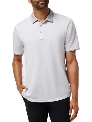 Travis Mathew All Day Social Club Contrast Collar Cotton Blend Polo Shirt - White