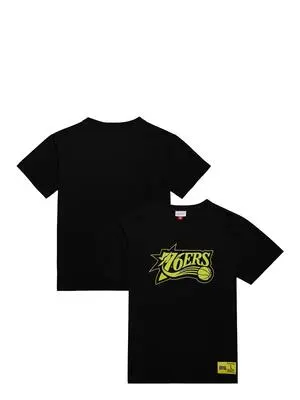 Mitchell & Ness Philadelphia 76ers Hardwood Classics Neon Nights Premium T-shirt - Black