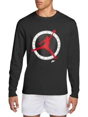 JORDAN Mj Flight Club Long Sleeve Graphic T-shirt - Black/university Red