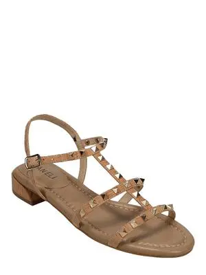 Vaneli Studded T-strap Sandal - Natural