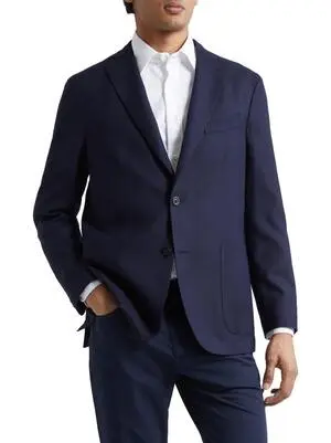 Boglioli K-jacket Virgin Wool Hopsack Sport Coat - Navy