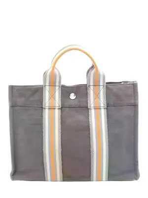 Hermès 2000s Pm Fourre Tout Striped-detail Tote Bag - Grey