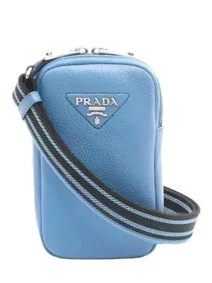 Prada 2010s Leather Shoulder Bag - Blue