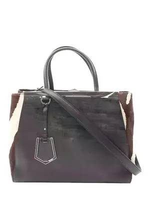 Fendi 2000s 2jours Leather Tote Bag - Brown