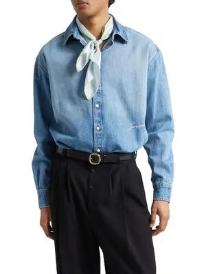 Jacquemus La Chemise De-nîmes Simon Denim Button-up Shirt - Blue/tabac