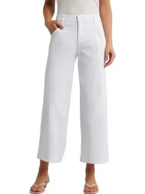 Wit & Wisdom Skyrise Crop Wide Leg Twill Pants - Optic White