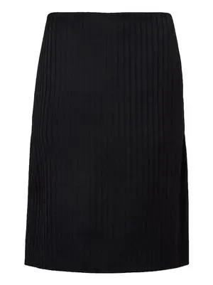 Calvin Klein Ribbed Knit Wool Miniskirt - Black