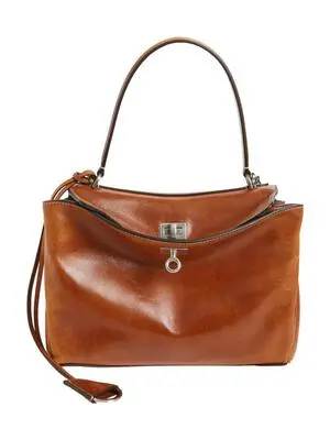 Balenciaga Small Rodeo Leather Top Handle Bag - Tan