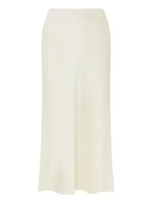 Another Tomorrow Satin Midi Skirt - Cream