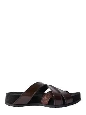 Dries Van Noten Embossed Leather Sandals - Brown