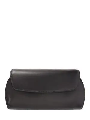 THE ROW Curved Leather Clutch - Black