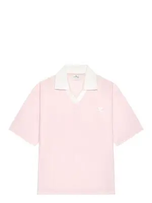 COURREGES Logo Oversized Polo Shirt - Pink