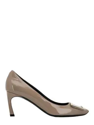 ROGER VIVIER Trompette Leather Pumps - Beige