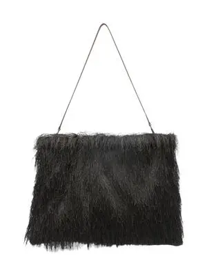 ALYSI Fringed Shoulder Bag - Brown