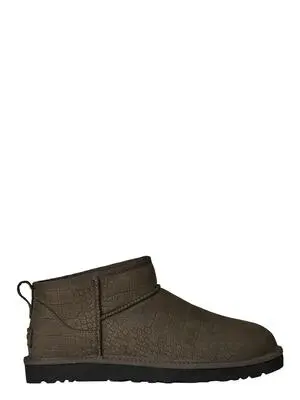 UGG Classic Ultra Mini Embossed Ankle Boots - Grey