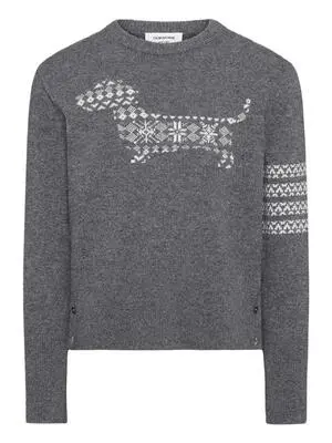 Thom Browne Holiday Hector Crew Neck Pullover - Grey