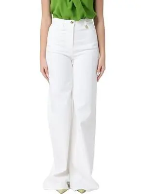 Elisabetta Franchi Wide Leg Jeans - Ivory
