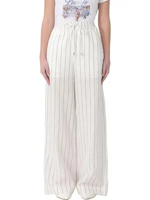 Liu Jo Striped Wide-leg Trousers - White