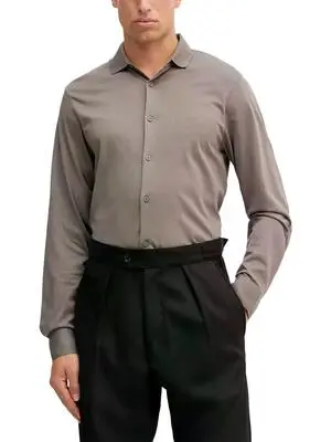 Armani Exchange Logo-embroidered Shirt - Grey
