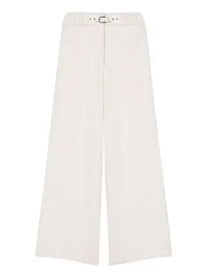 Maje Belted Wide-leg Tweed Trousers - Ecru